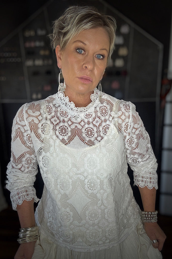 LACEY BLOUSE - WHITE – Mickelloo