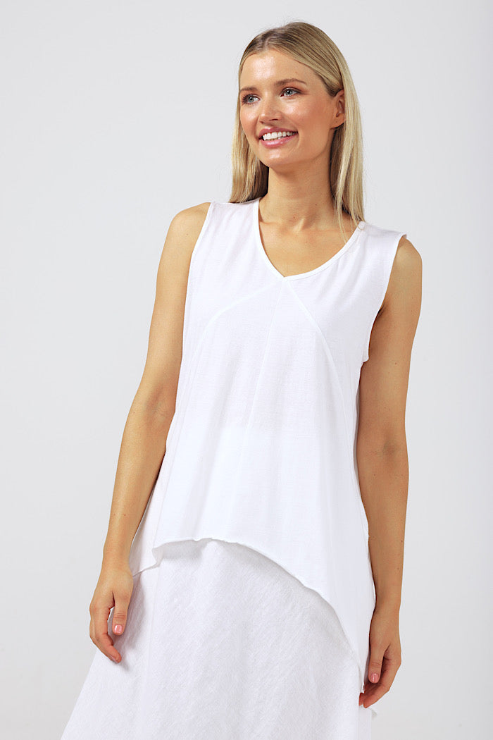 ANGOLA SINGLET TOP - WHITE – Mickelloo