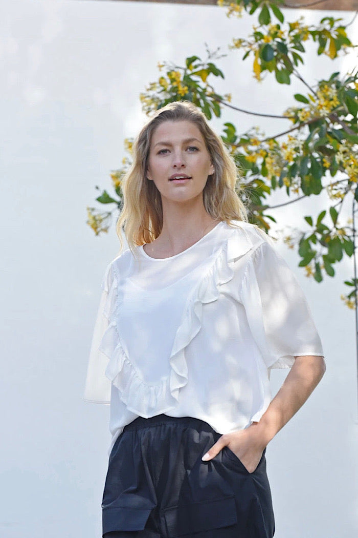 BROLGA BLOUSE - WHITE – Mickelloo