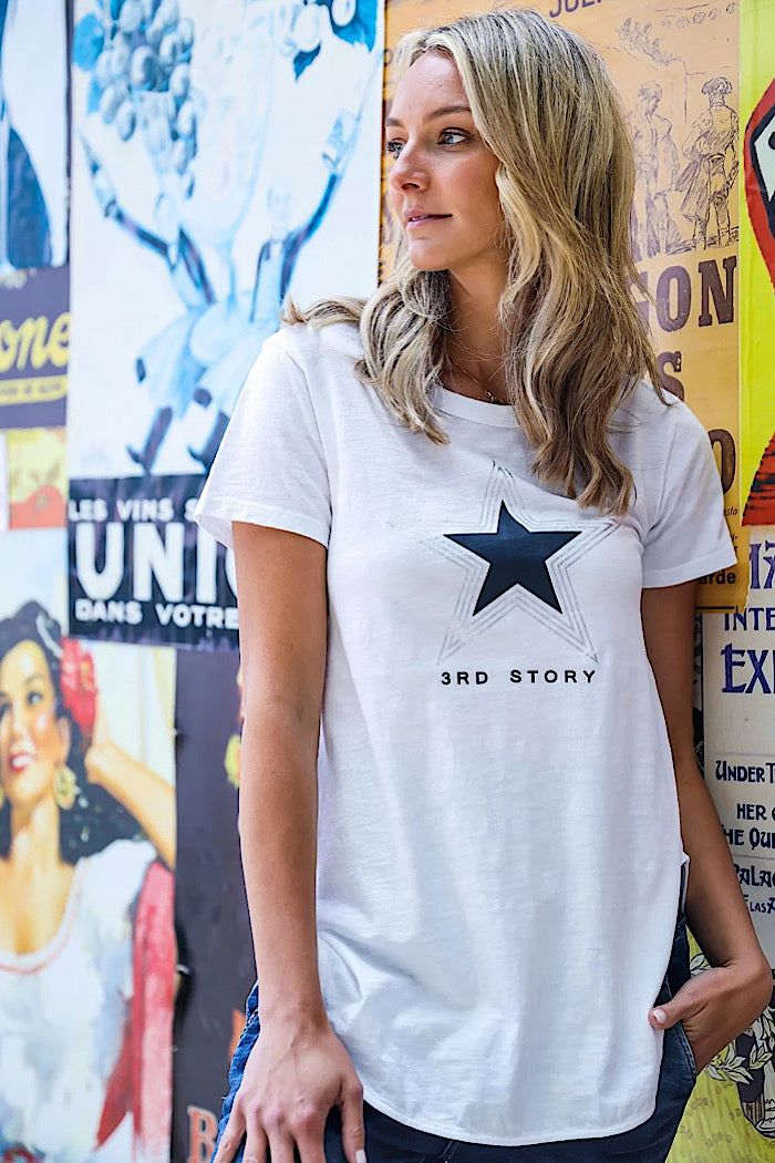 3S STAR TEE - WHITE – Mickelloo