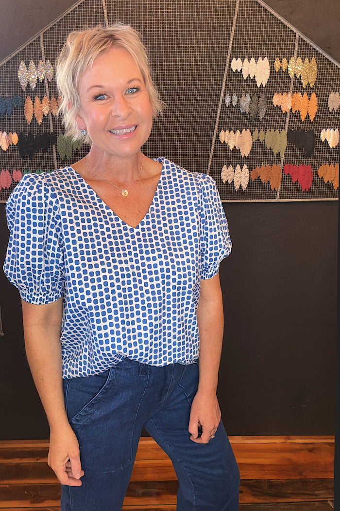 KEEP THE FAITH TOP - BLUE SPOT – Mickelloo