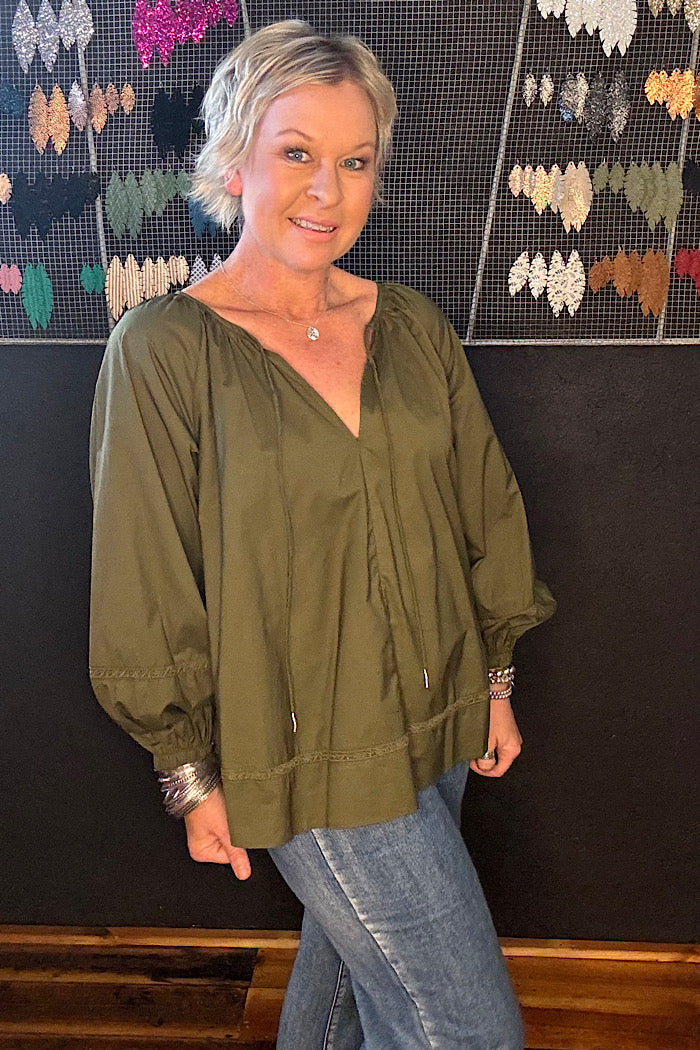 REMI BLOUSE - OLIVE – Mickelloo